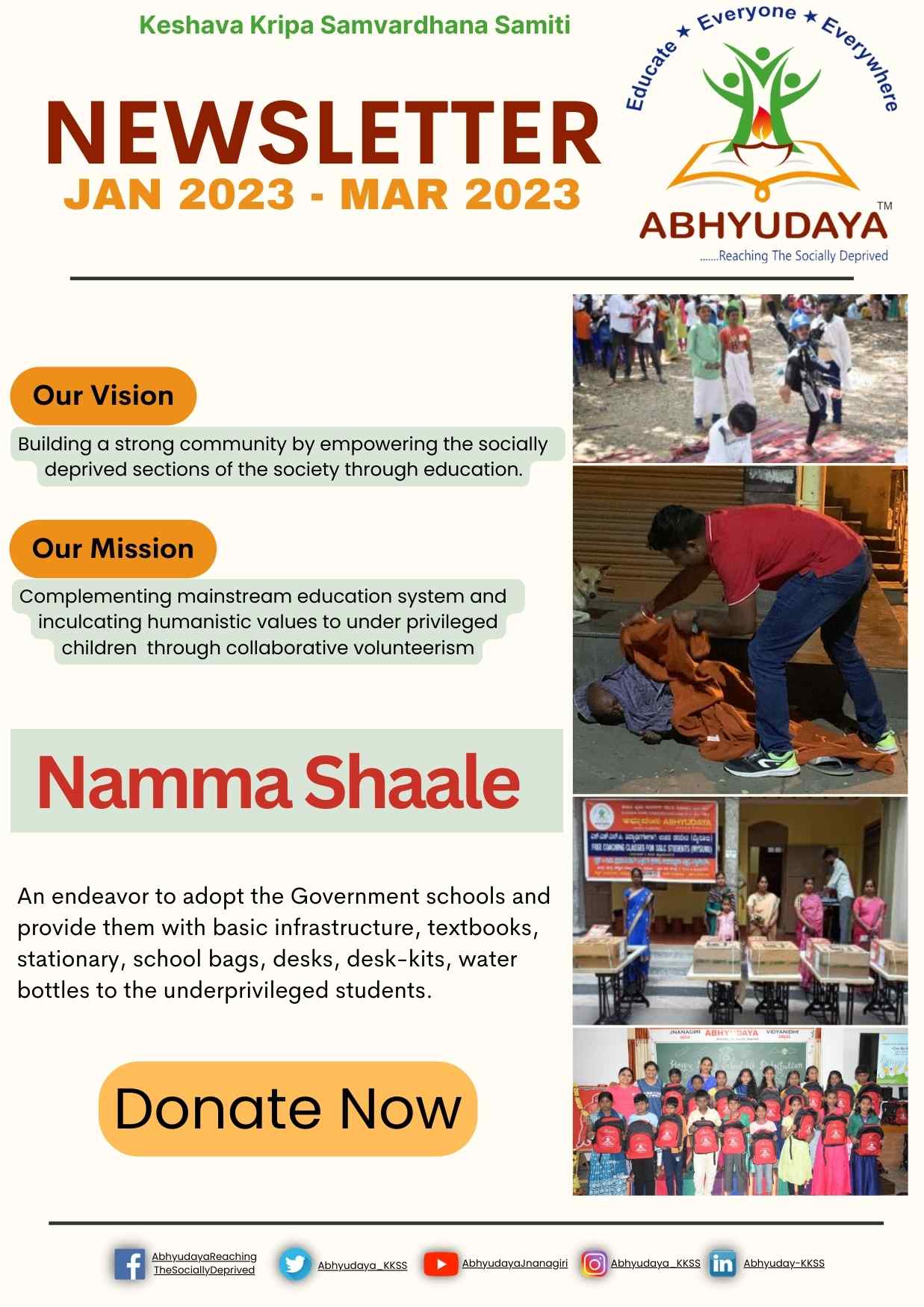 Abhyudaya Newsletter January – March 2023 | Abhyudaya, a project of KKSS